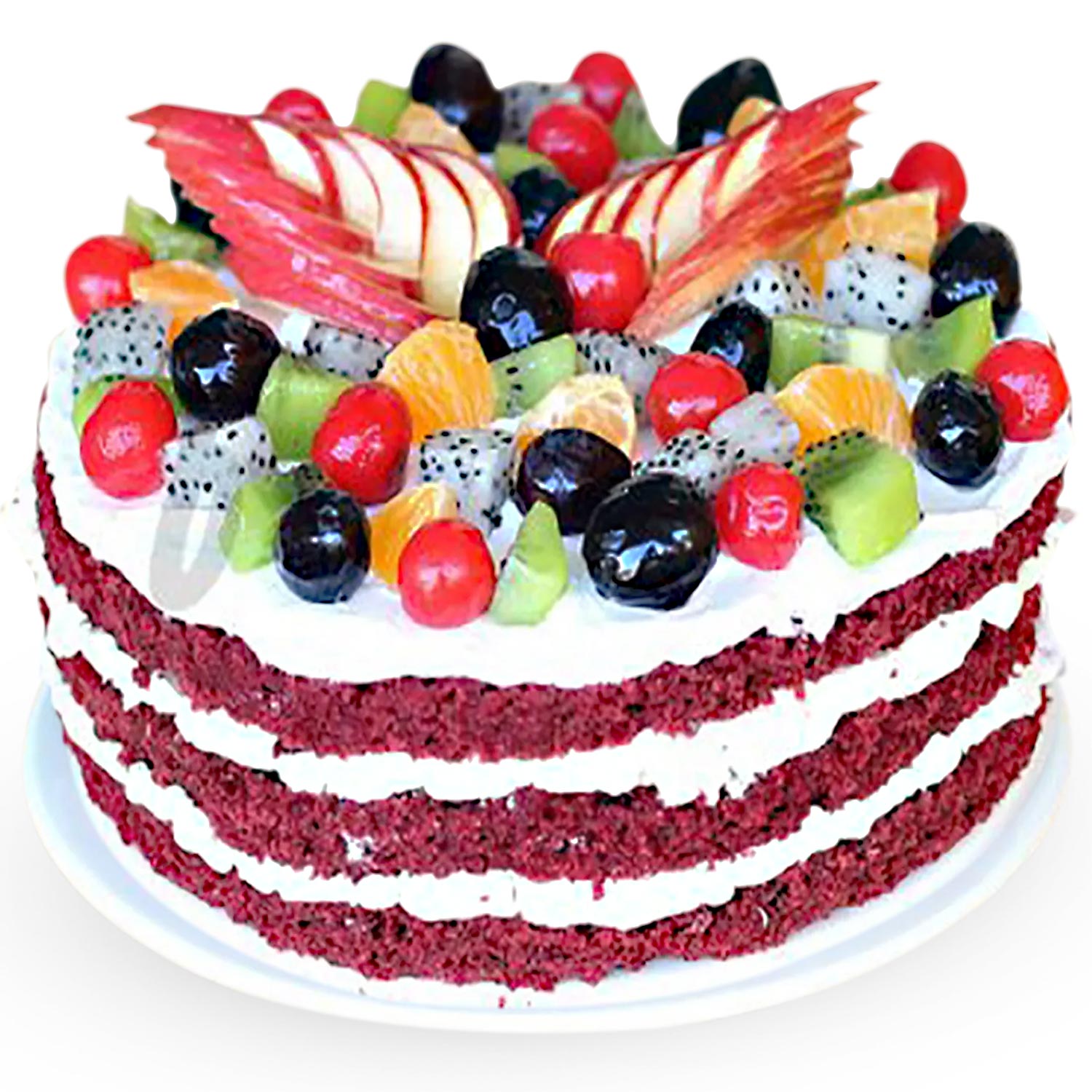 Cake Red Velvet With Fruit – The Cakery